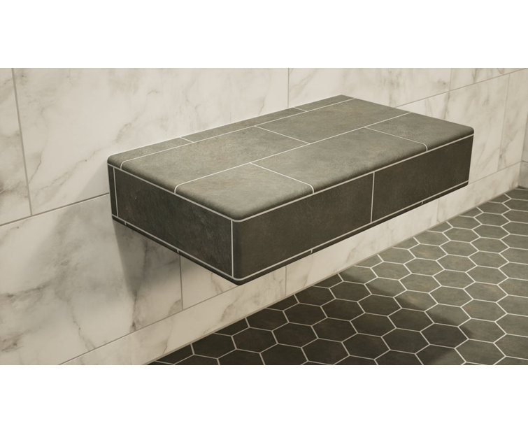 The Original Granite Bracket Floating Shower Bench Kit with GoBoard ...