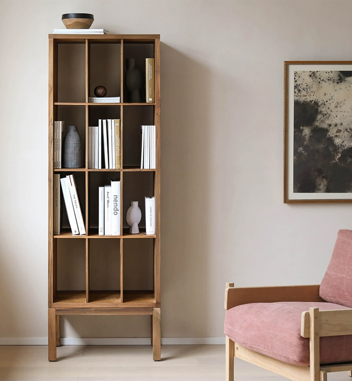 VICABY Solid Wood Bookshelf Idyllic Vintage Resort Log Bookcase | Wayfair