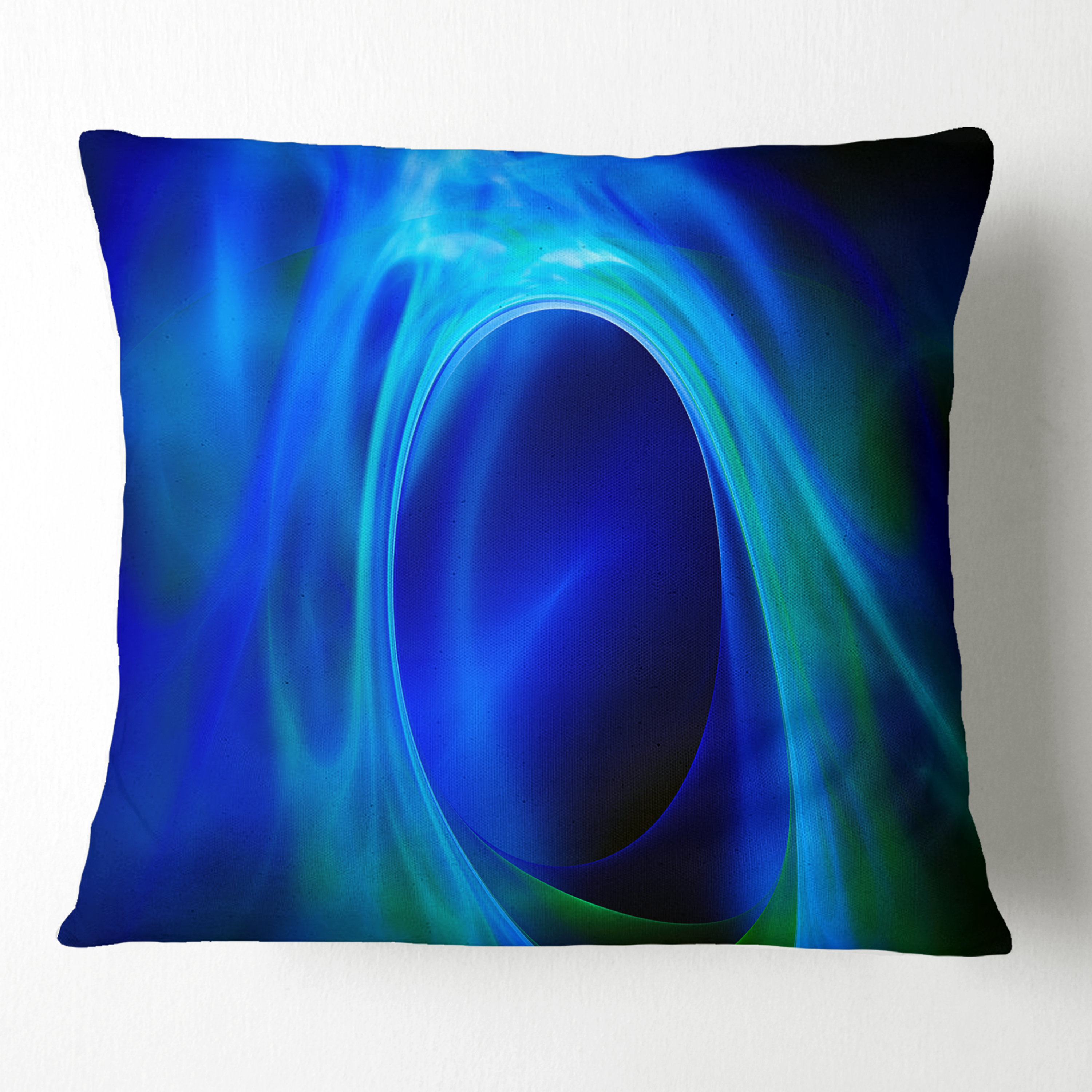 Design Art Circled Blue Psychedelic Texture - Abstract Printed Pillow ...