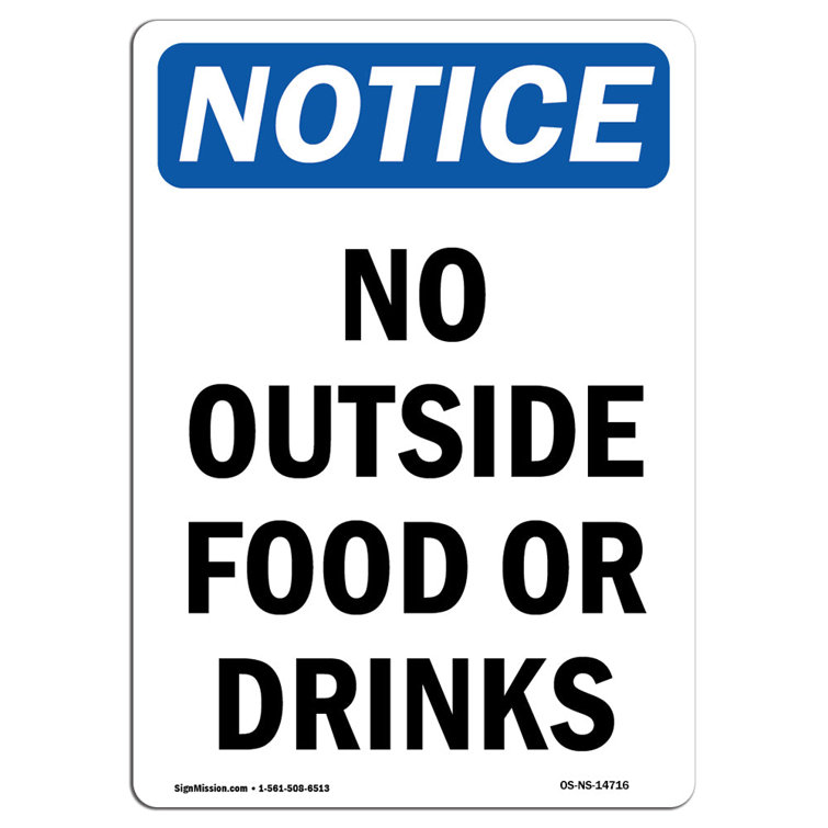 SignMission No Outside Food or Drinks Sign | Wayfair