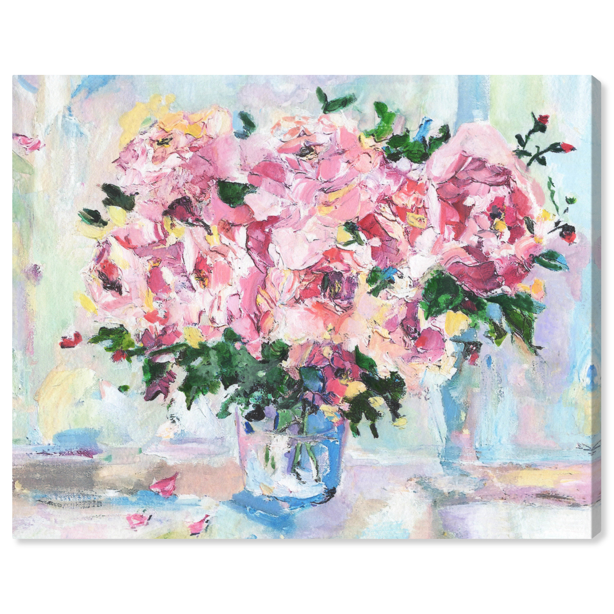 Oliver Gal Pretty Floral Mood Roses Bouquet Vase Modern Pink - Graphic ...