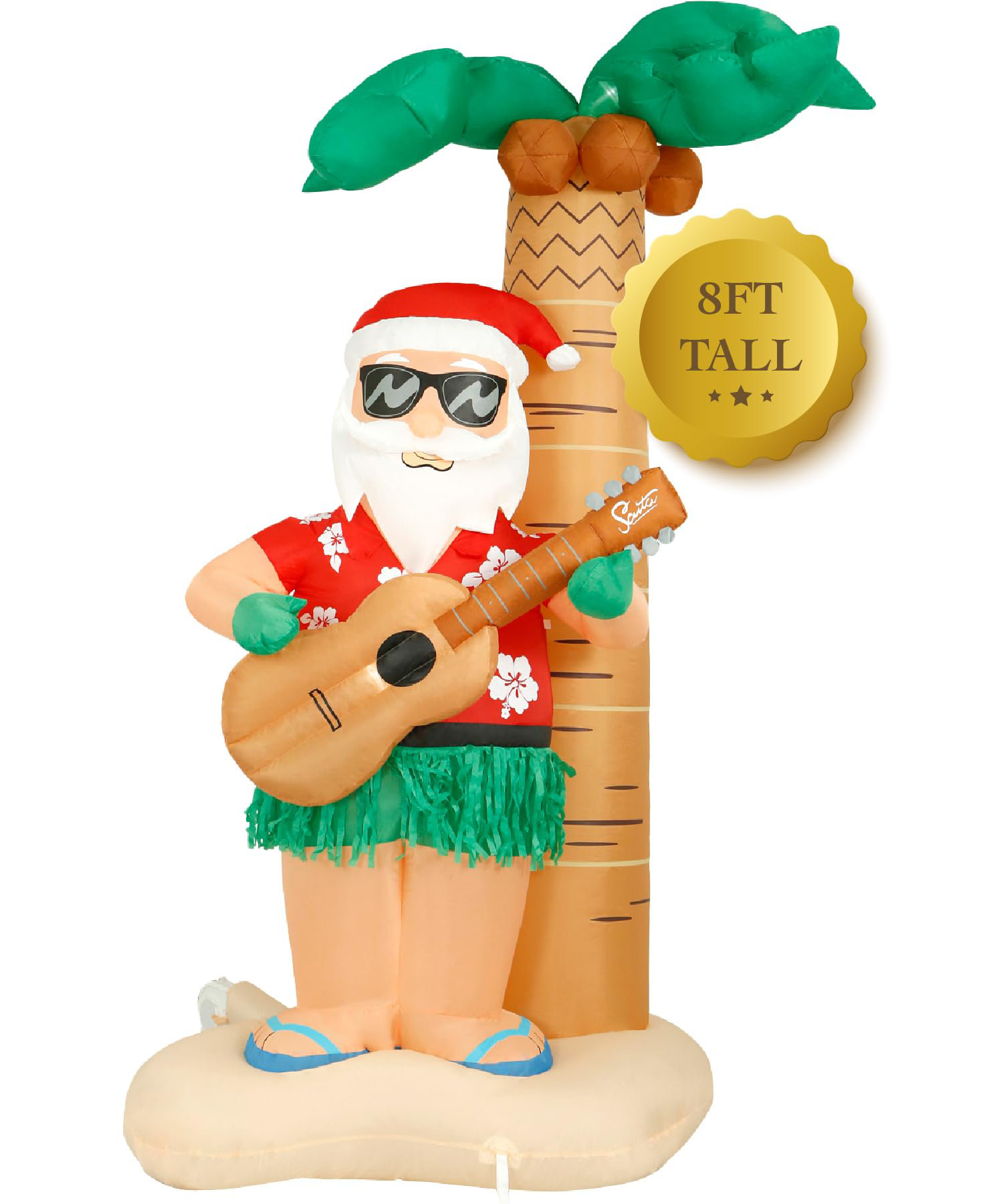 Bayou Breeze 8ft Hula Santa Beach Inflatable with LEDs - Giant Outdoor ...