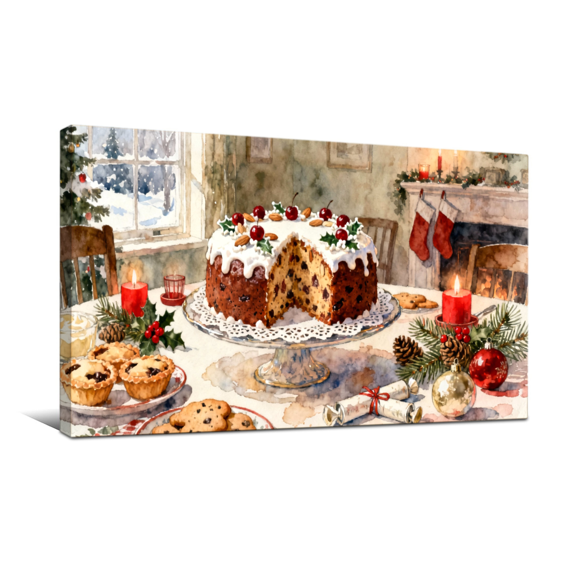 August Grove® Christmas Christmas Cake Table Scene With Decorations ...