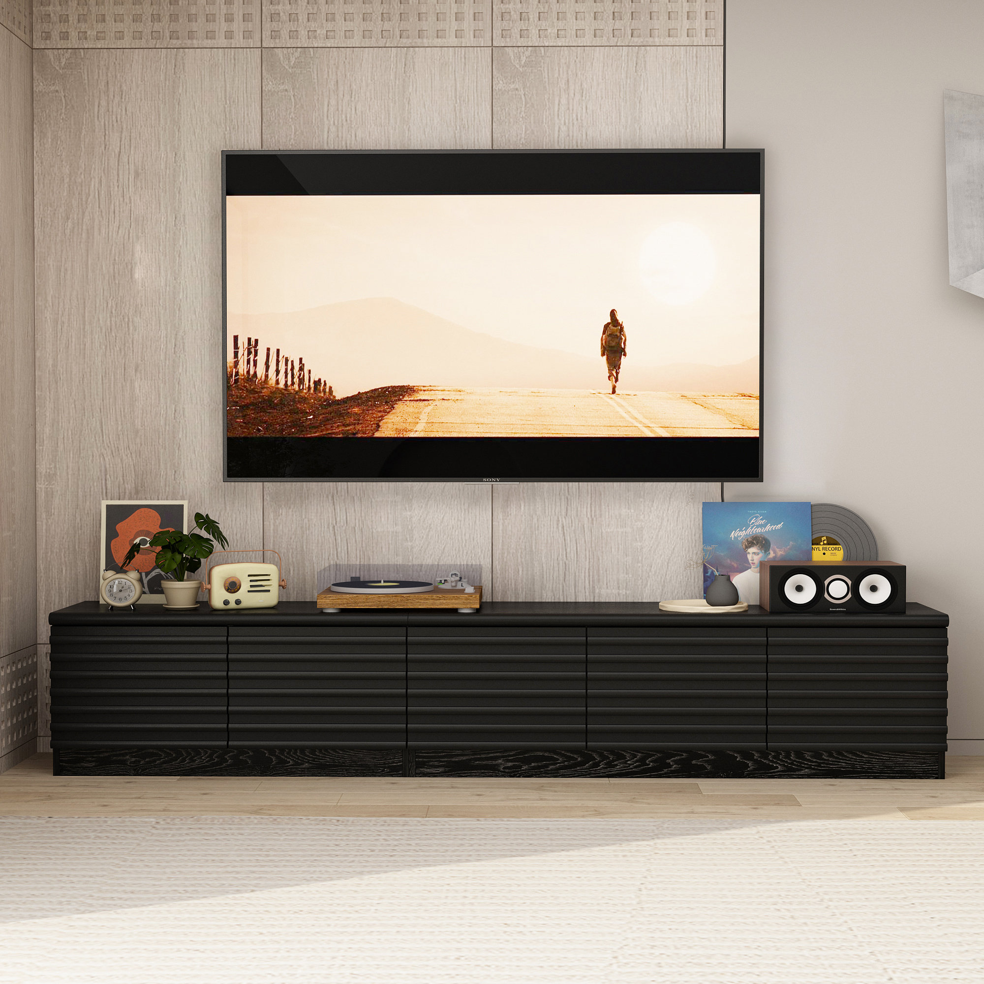 Ivy Bronx 78.5'' W 3-Drawer TV Stand Media Console With 2-Cabinet ...