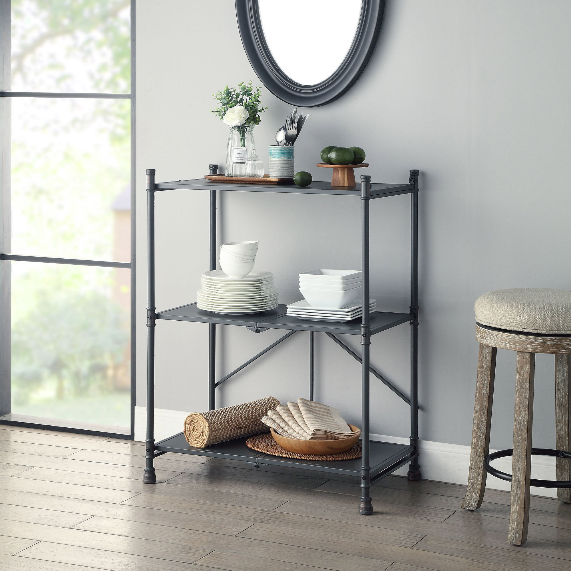 Ivy Bronx Mallarie 31.36'' W Console Table Steel Shelving Unit | Wayfair