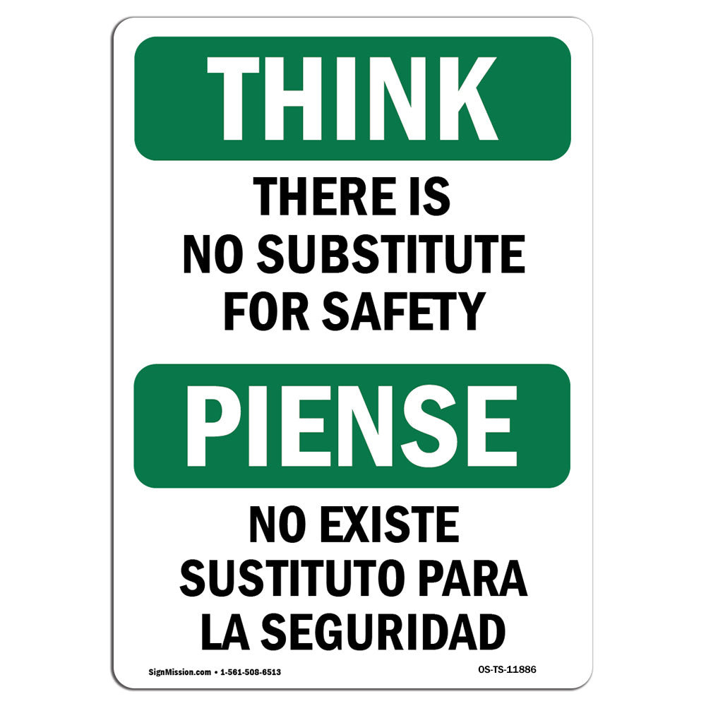 SignMission There Is No Substitute for Safety Bilingual Sign | Wayfair