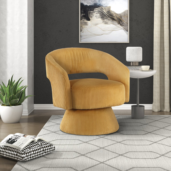 Mercer41 Yanitzia 27''W Modern Corduroy Swivel Accent Chair – 360 ...
