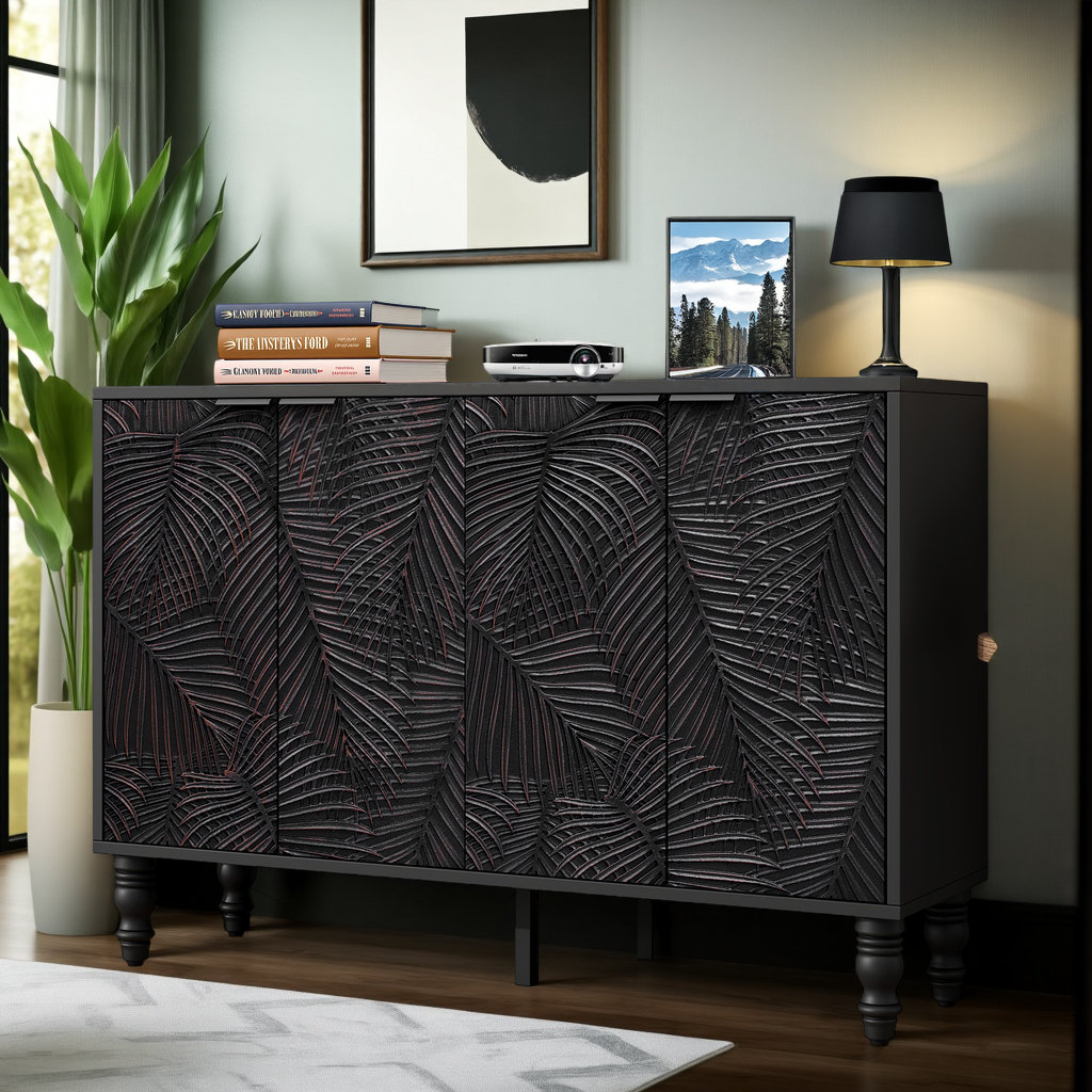 Bay Isle Home™ Elegant Sideboard Featuring Sophisticated Wavy Pattern ...