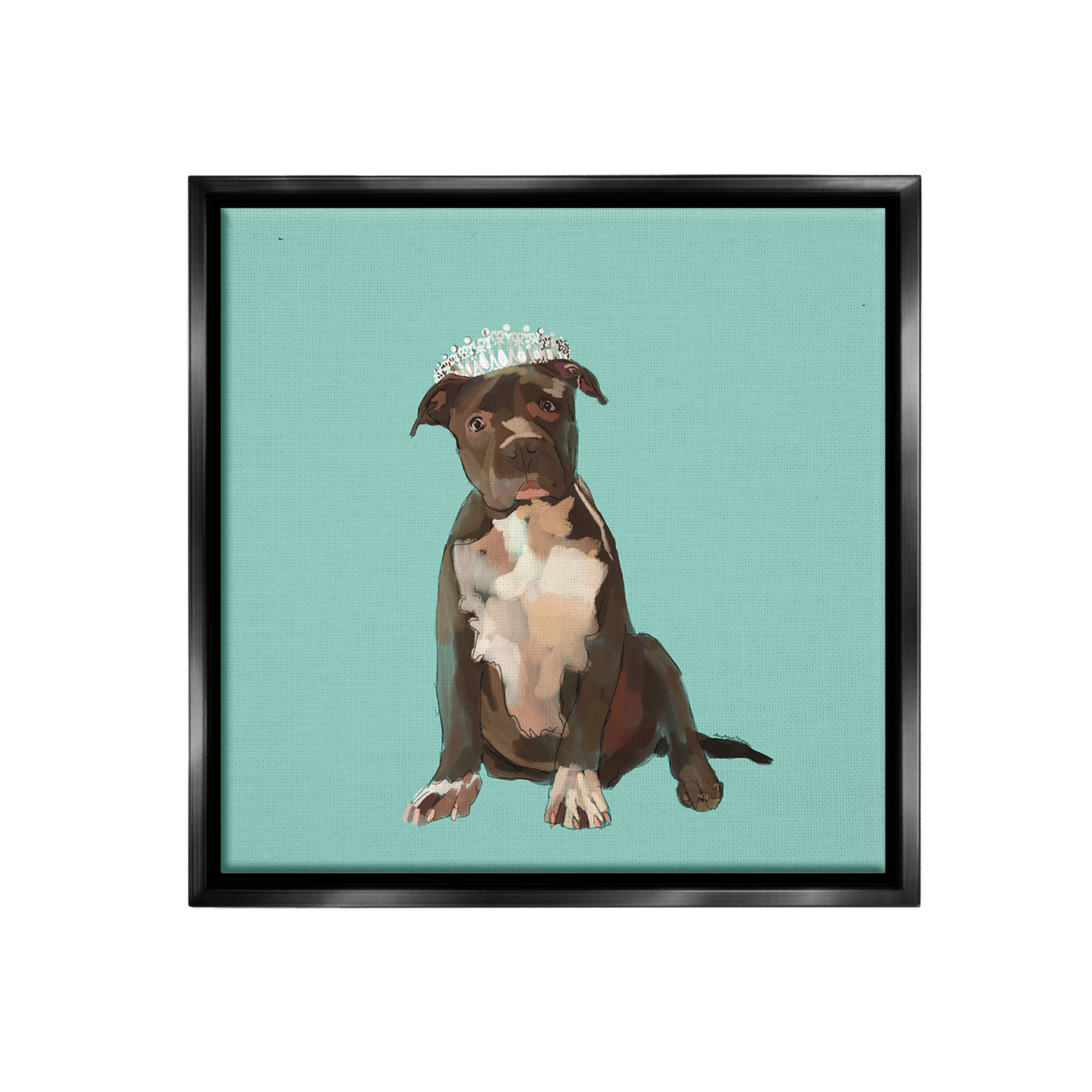 Trinx " Royal Pit Bull In Crown " by Amelia Noyes on Canvas | Wayfair