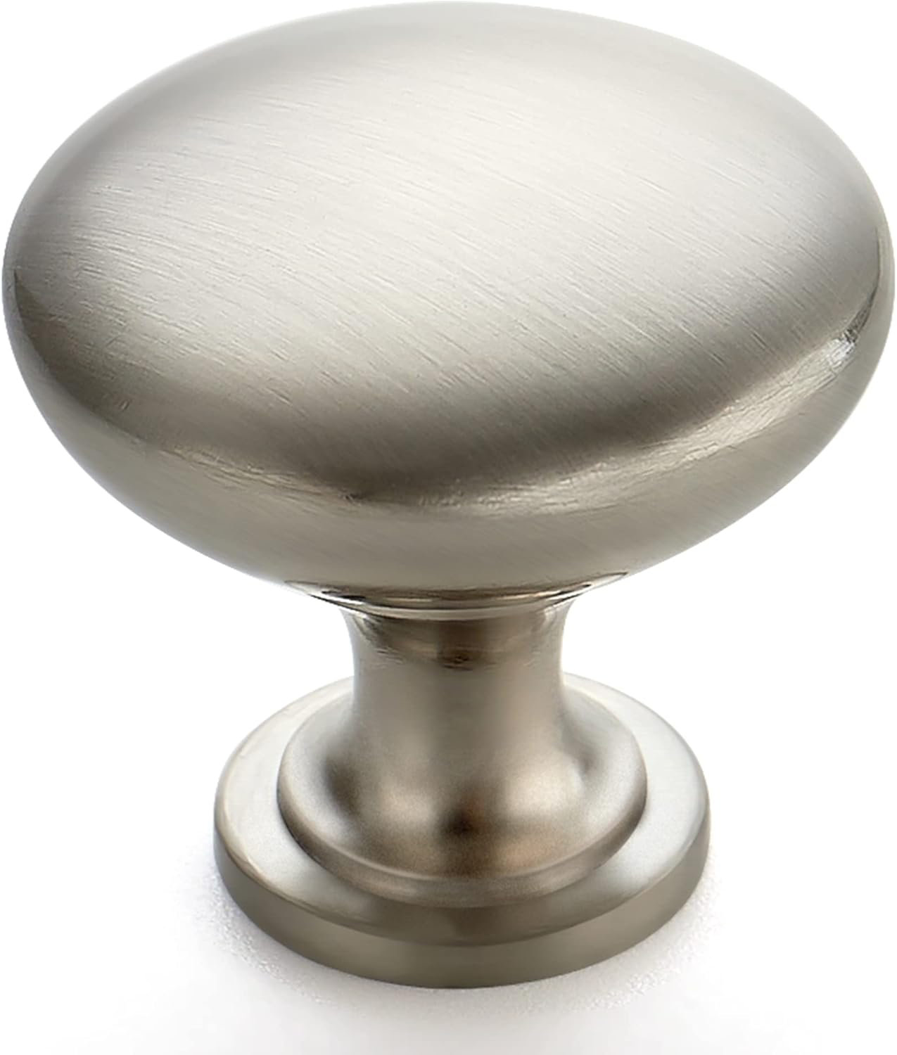 Amzico 30-Pack Brushed Nickel Round Zinc Knobs For Kitchen Cabinets, Bathroom Cabinets, Closets ...