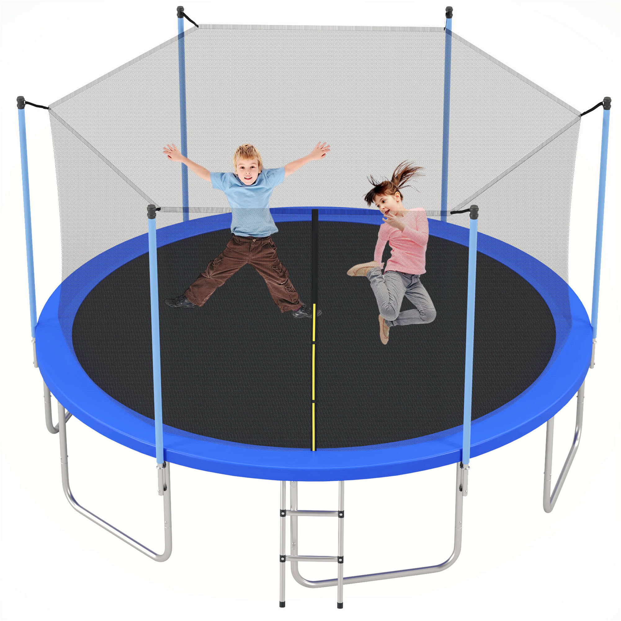 Creationstry Novel Style Trampoline with Safety Inner Enclosure Net ...