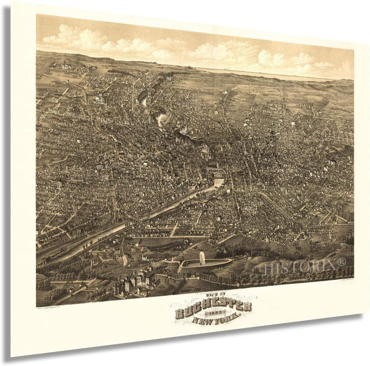 HISTORIC PRINTS HISTORIX Vintage 1880 Rochester New York Map - 24X30 ...