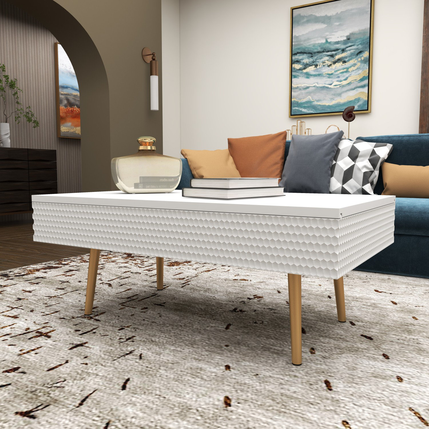 Everly Quinn Delouris Contemporary MDF Coffee Table | Wayfair