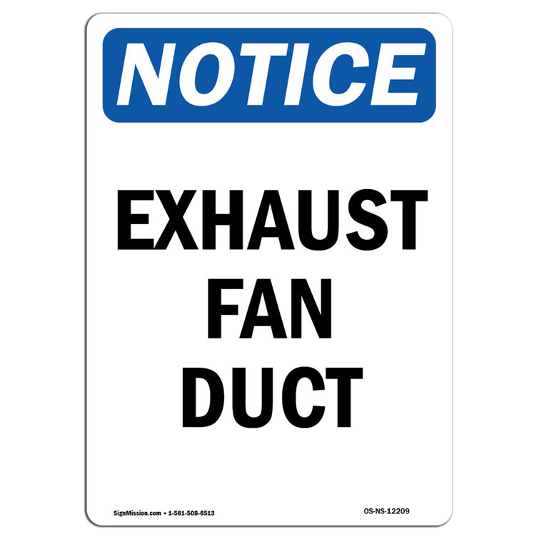 SignMission Notice - Exhaust Fan Duct Sign | Wayfair
