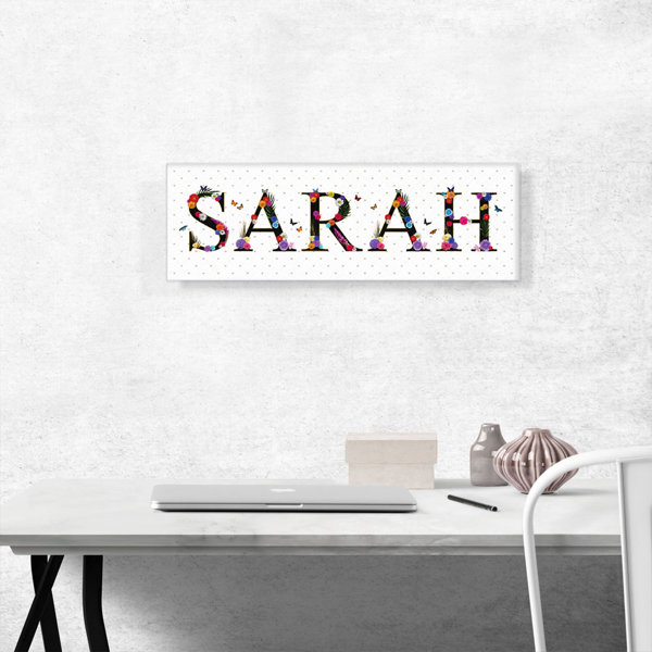 ARTCANVAS SARAH Girls Name On Canvas Textual Art | Wayfair
