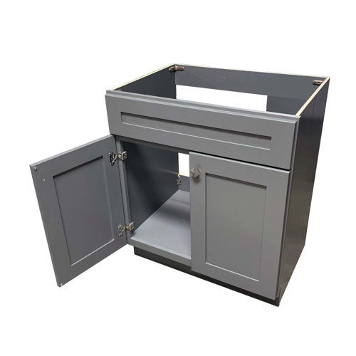 Niturra 24'' Single Bathroom Vanity Base Only in Gray & Reviews | Wayfair