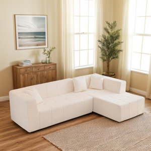 Bonzy Home 105.5" Modular L-Shaped Sectional Floor Couch, Deep Seat ...