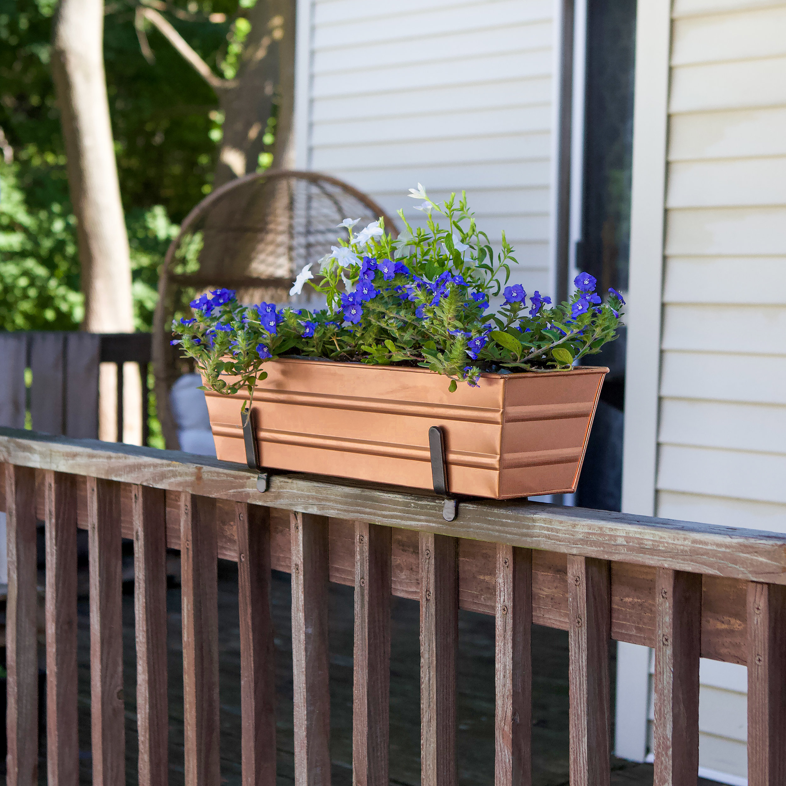 Arlmont & Co. Metal Outdoor Railing Planter | Wayfair