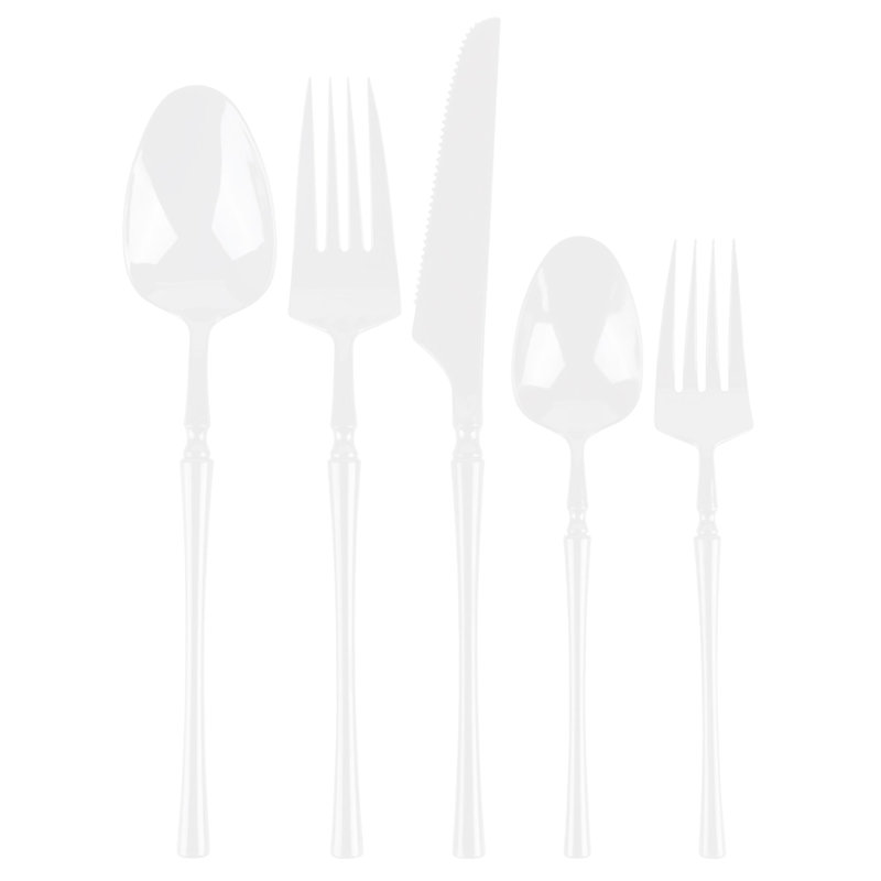 EcoQuality Modern White Disposable Plastic Dinner Forks Infinity ...