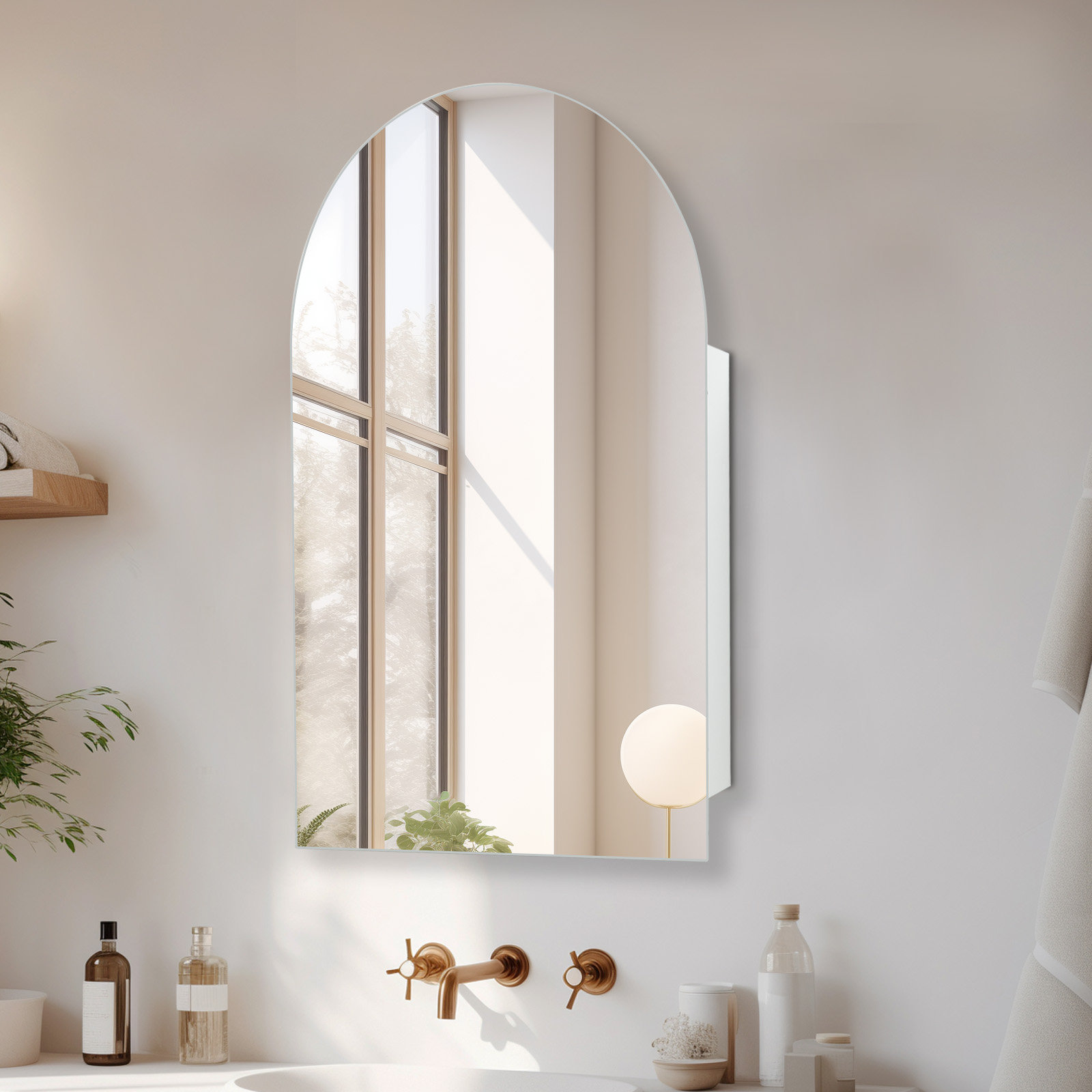 Ebern Designs Dougherty Arched Medicine Cabinets With Mirror, Recess Or ...