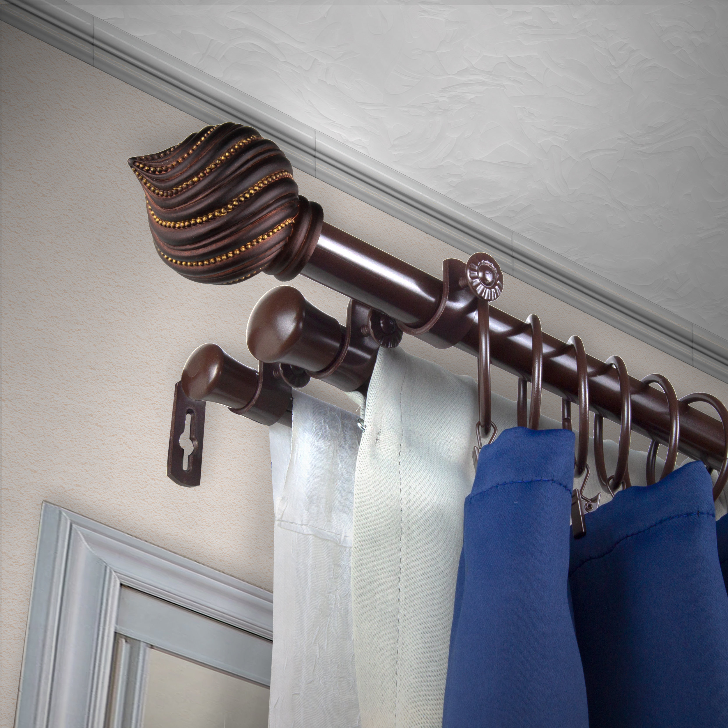 Bungalow Rose Adjustable 0.81" Curtain Rod Set | Wayfair