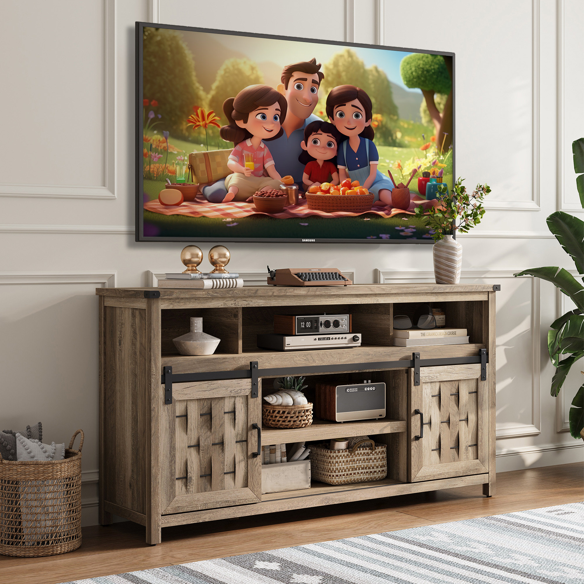 Winston Porter Silvo TV Stand for TVs up to 65",media console,TV ...