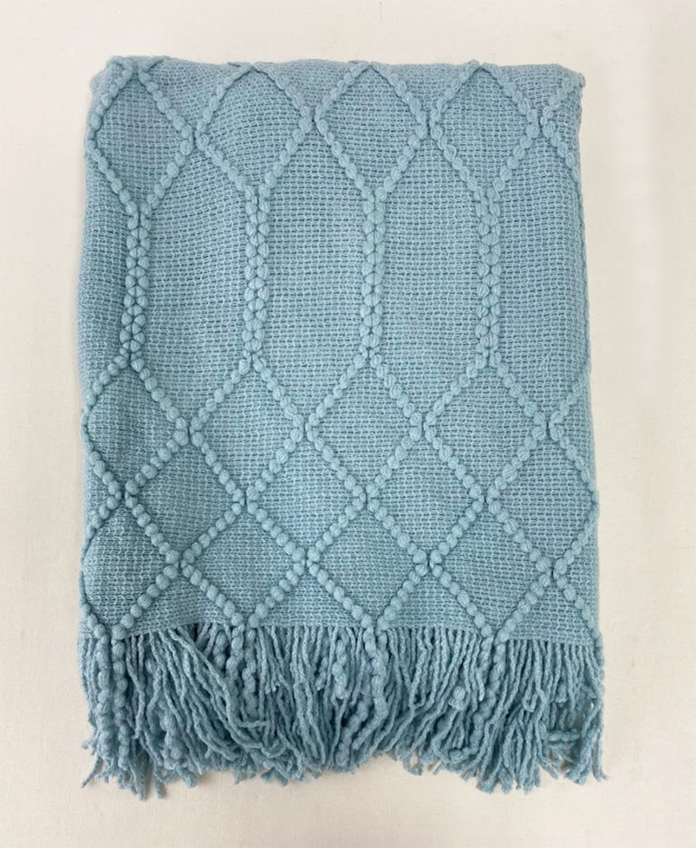 Fennco Styles Irregular Rhombus Knitted Throw Blanket & Reviews | Wayfair