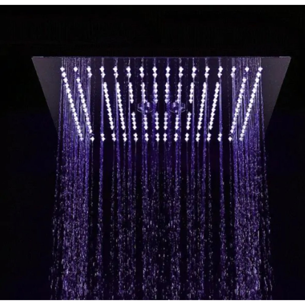 Juno Showers Juno 16-Inch Square LED Rainfall Ceiling Showerhead ...