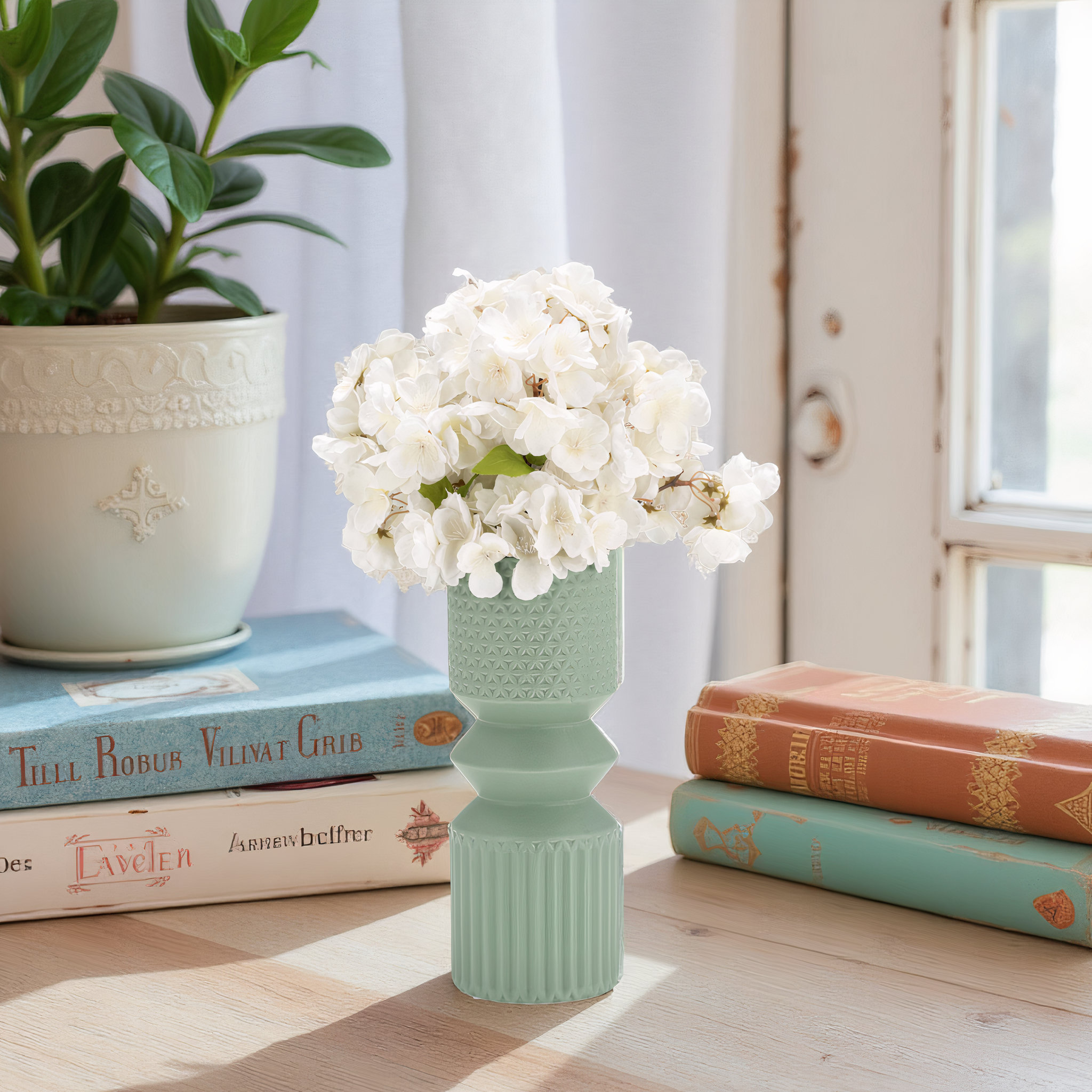 Dakota Fields Leifsson Modern Stoneware Ceramic Vase with Sculptural ...