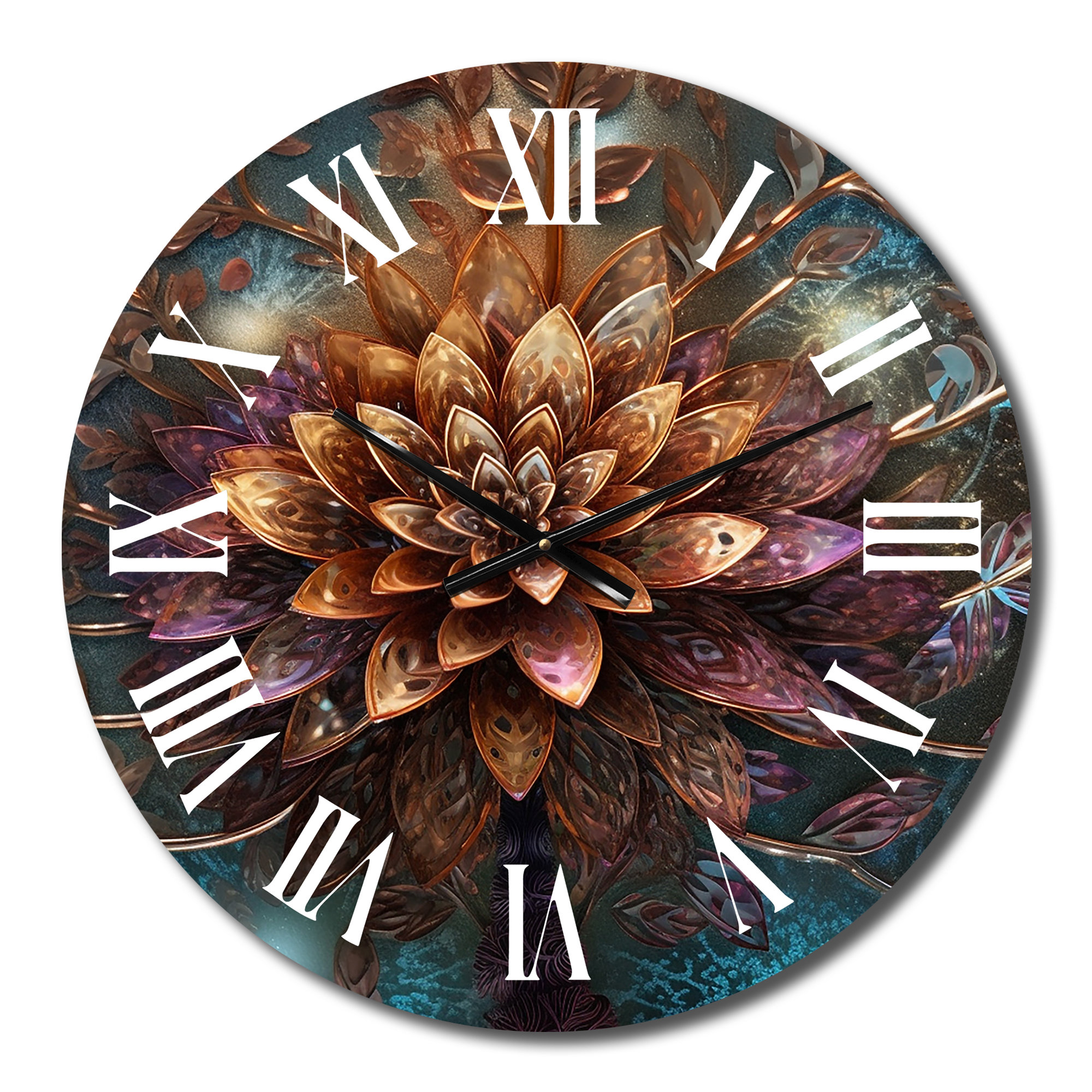 Design Art Mysterious Retro Dahlia Flower On Turquoise I - Dahlia Wall ...
