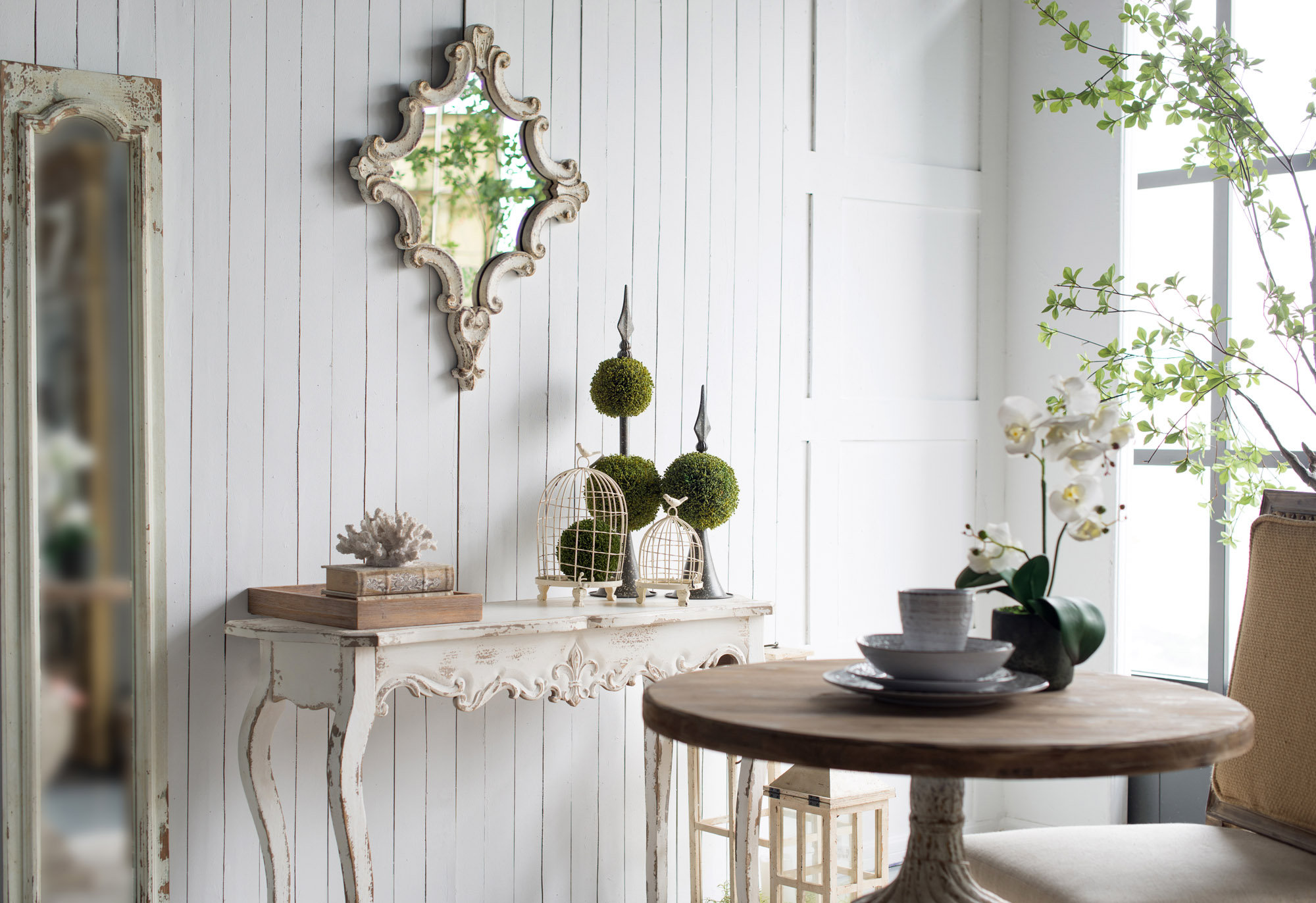 One Allium Way 30 Inch Console Table, Fir Wood, Rectangle, Curved Legs ...