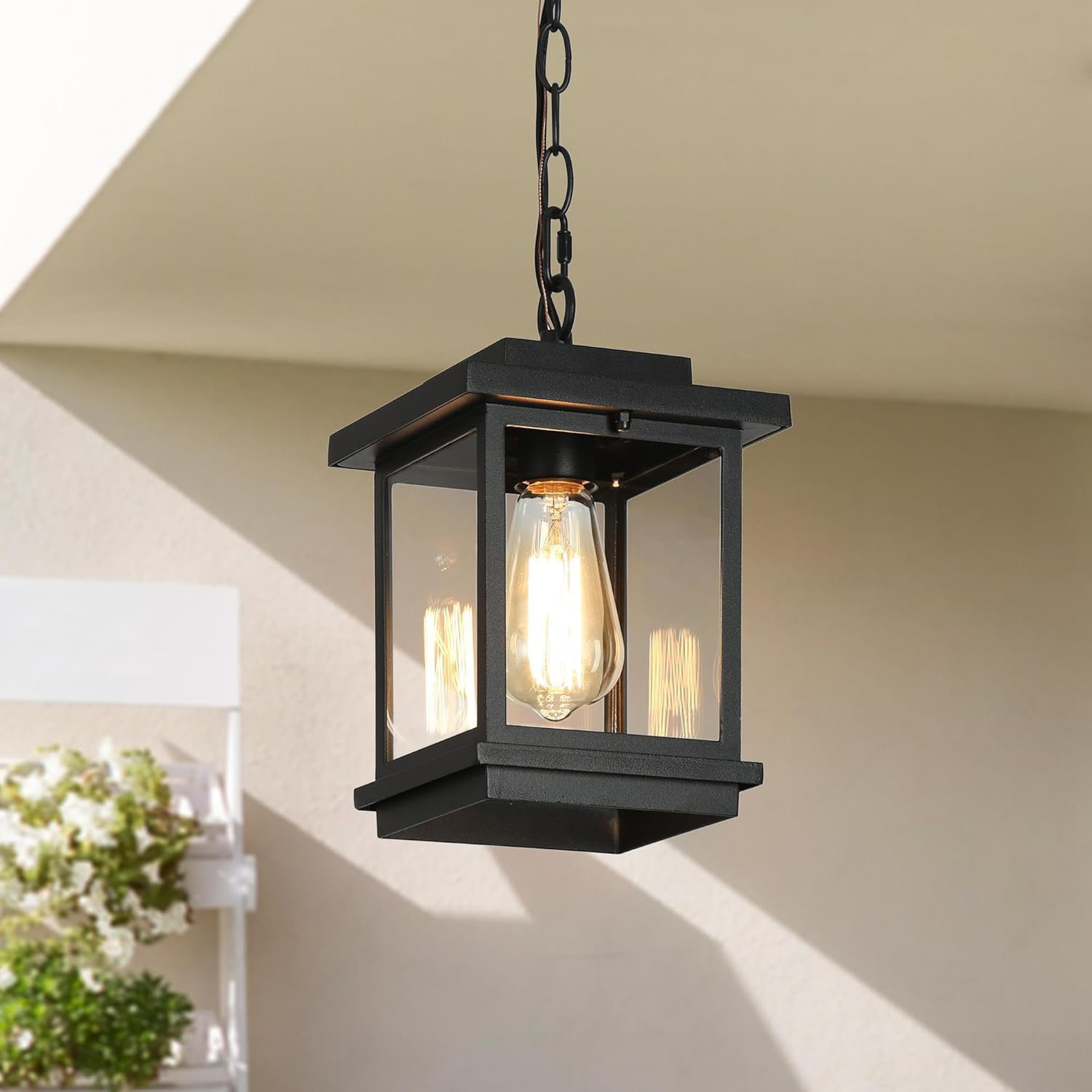 17 Stories Black Farmhouse Outdoor Pendant Light With Clear Glass ...