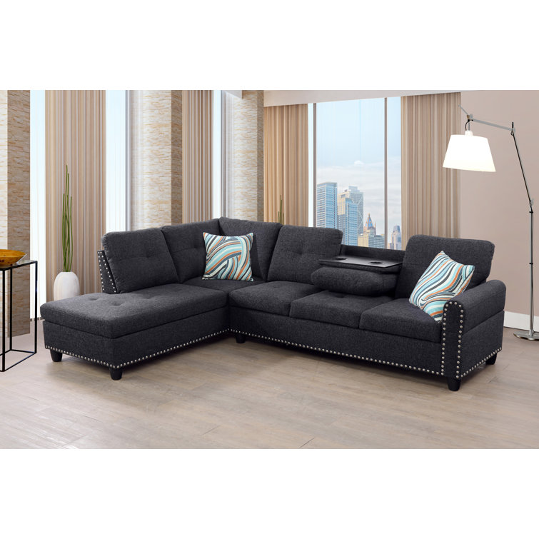 Ebern Designs 2 - Piece Upholstered Sectional & Reviews | Wayfair