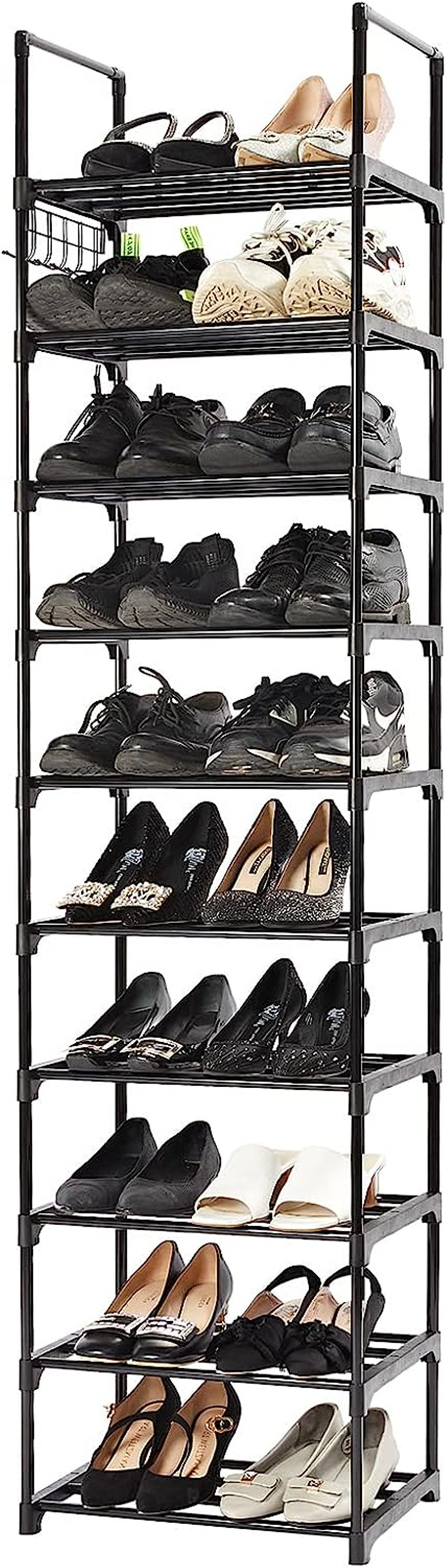 Rebrilliant Shoe Rack, Sturdy Metal Shoe Rack Organizer,Narrow Shoe ...