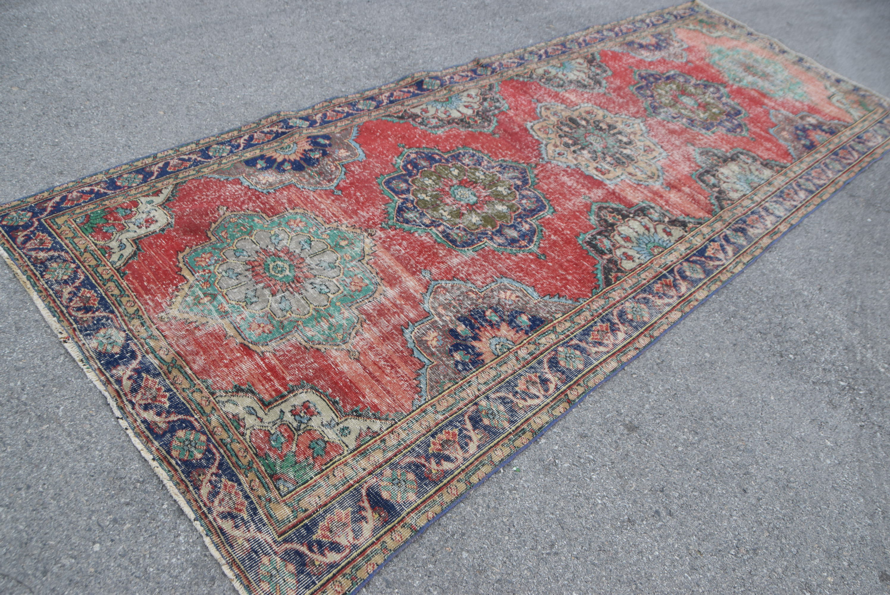 Bungalow Rose Vintage Turkish Tribal Red Runner Rug for Home Decor ...