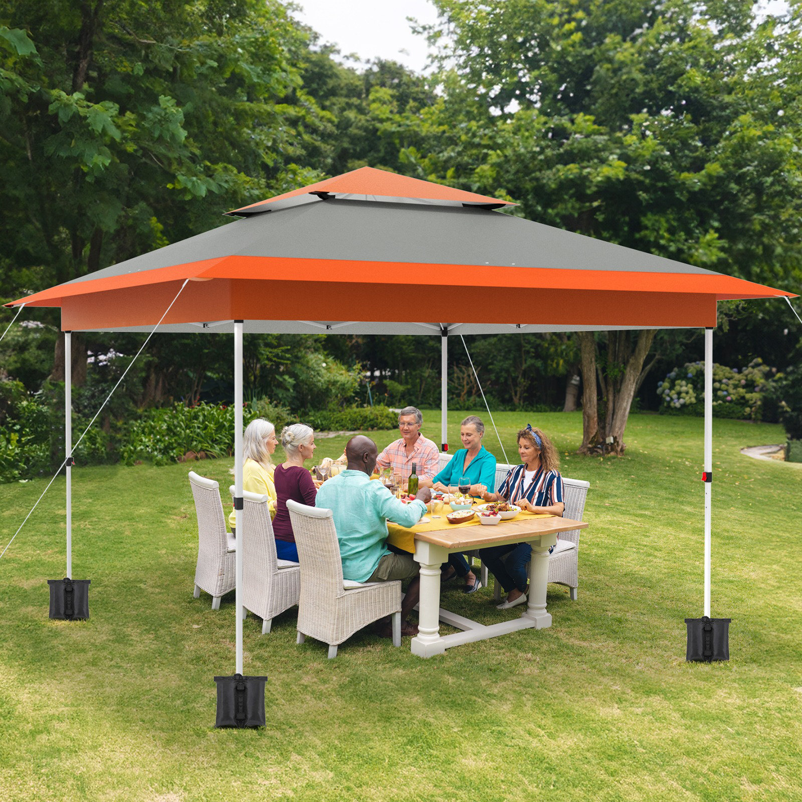 Pirecart Easy Set-Up Canopy Tent, Instant Outdoor Straight Leg Canopy W ...