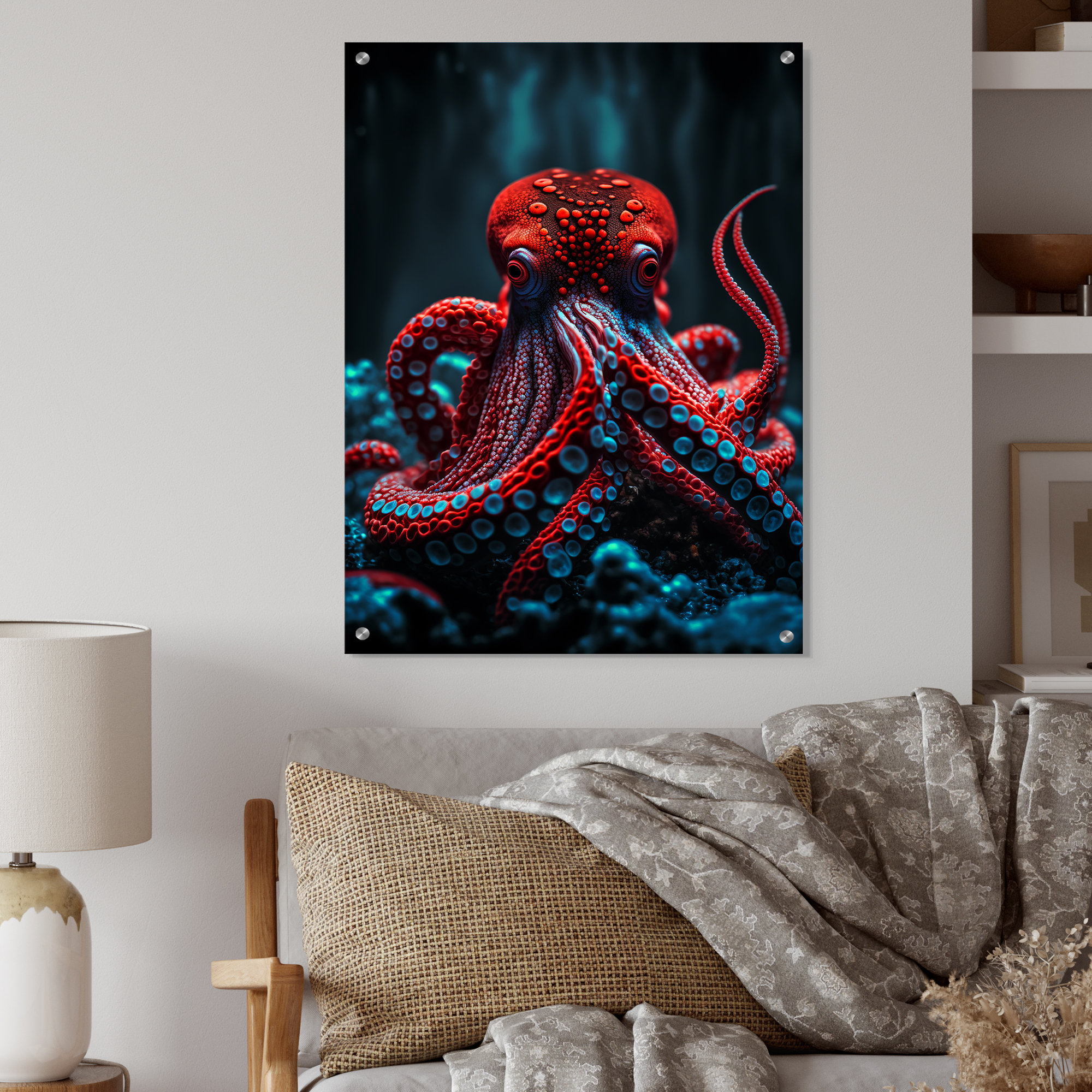 Highland Dunes Red Octopus On The Ocean Floor IV - Octopus Gangster ...
