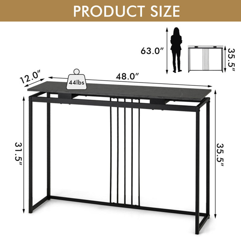 17 Stories 48'' Console Table | Wayfair