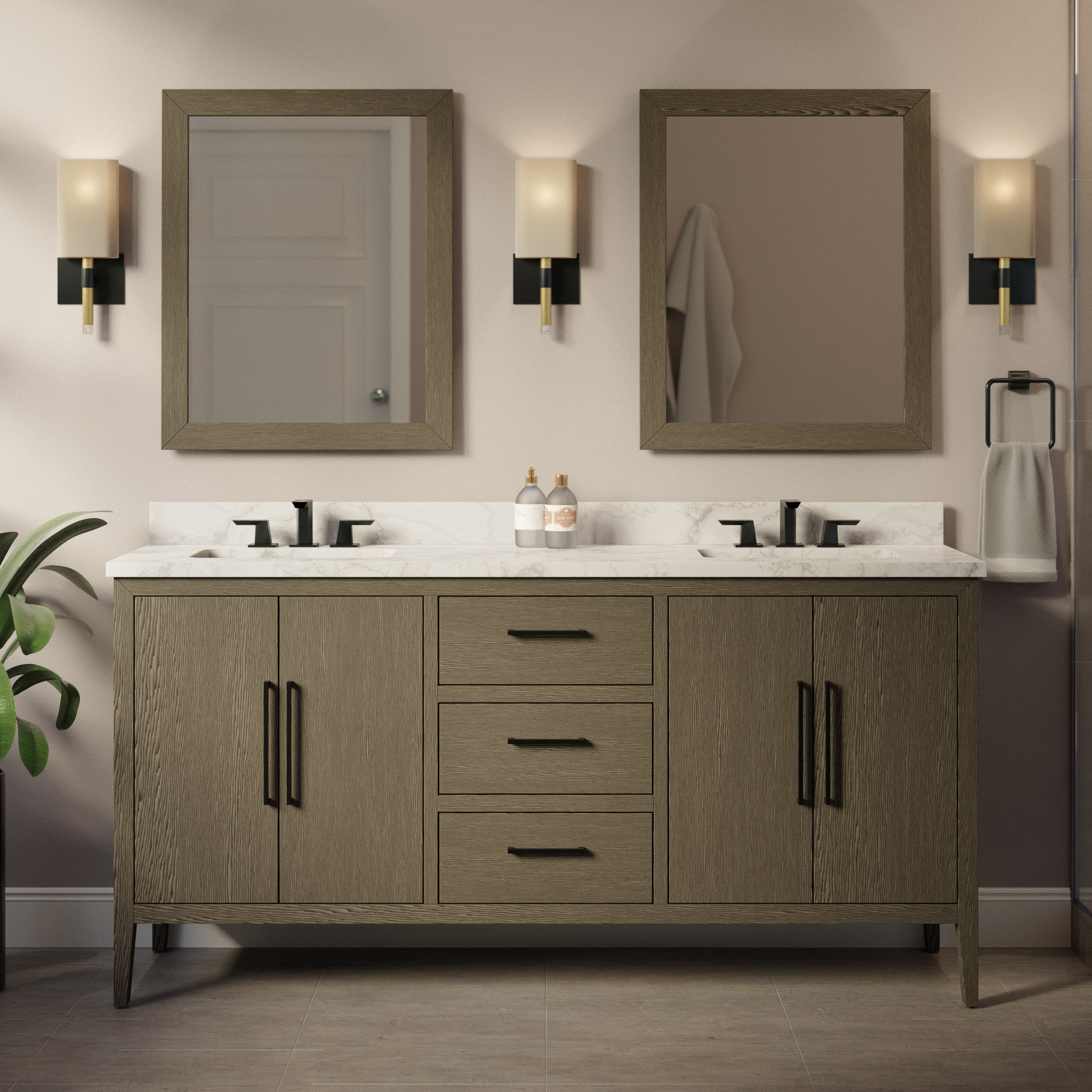 Willa Arlo™ Interiors Calgary 72" Double Bathroom Vanity Set - Wayfair ...