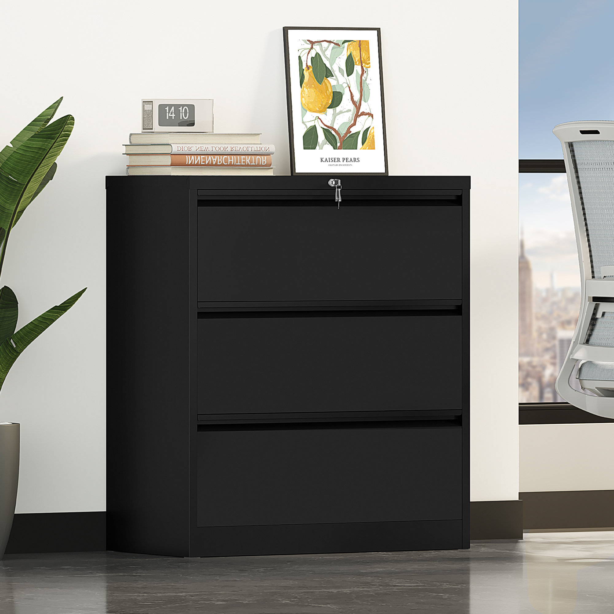 Latitude Run® Ferrier 35.58'' Wide 3 - Drawer Steel Filing Storage ...