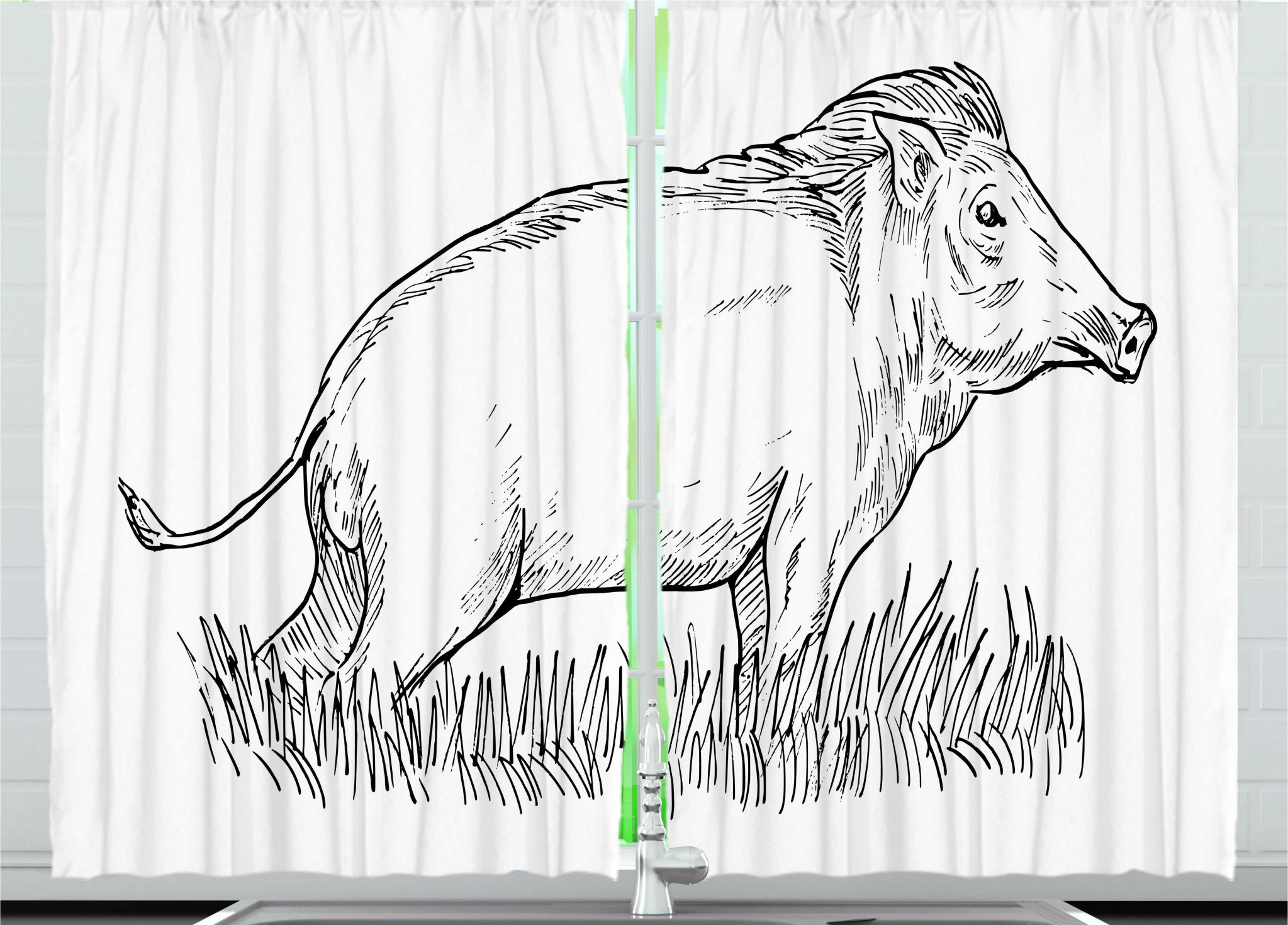 East Urban Home 2 Piece Razorback Animal Print Themed Outline ...