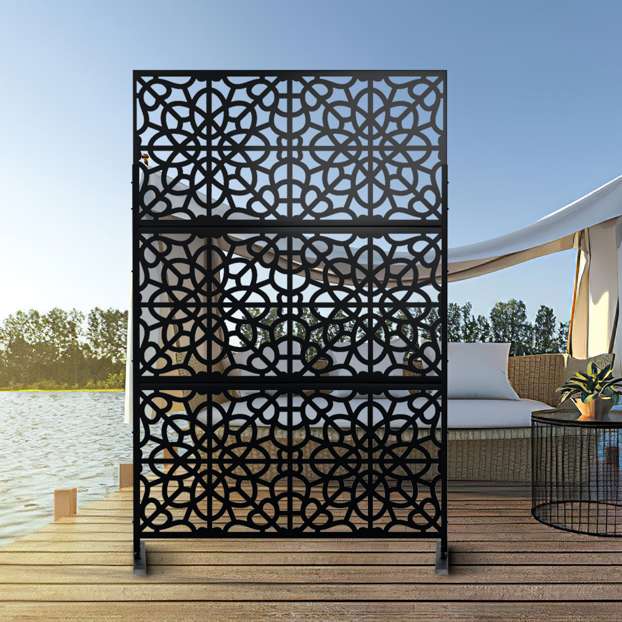 MAYEERTY 6 ft. H x 4 ft. W Metal Privacy Screen | Wayfair