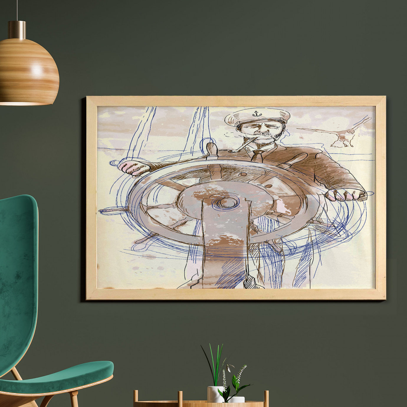 East Urban Home Ambesonne Nautical Wall Art With Frame, Sea Captain The ...