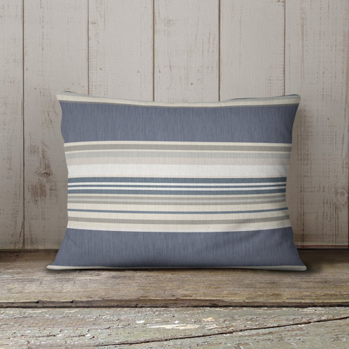Navy Striped Outdoor Pillows You'll Love | Wayfair