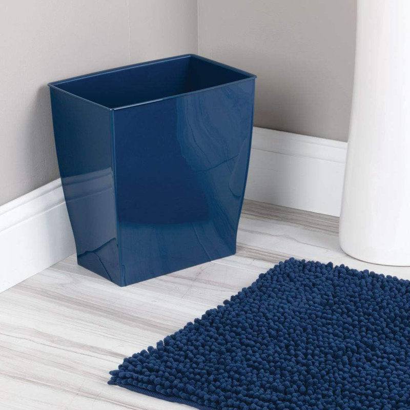 Umedas Navy Plastic Wastebasket Trash Can | Wayfair