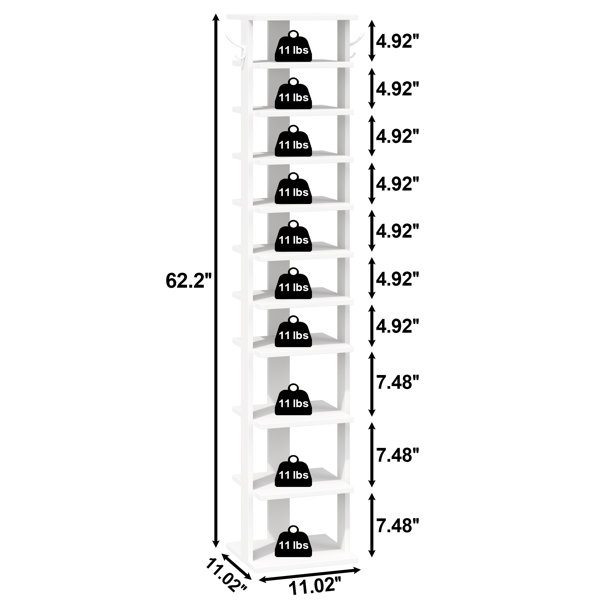 Latitude Run® 10 Tier Shoe Rack,Shoe Tower for Small Spaces & Reviews ...