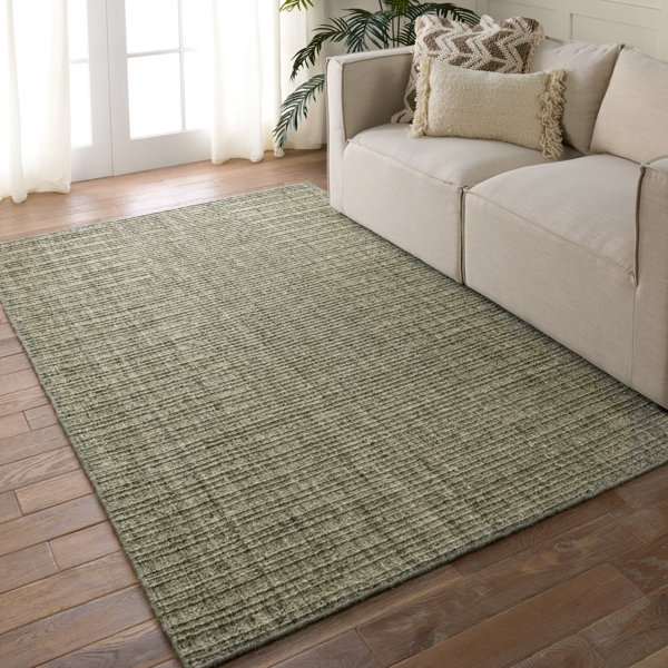 Rosecliff Heights Ajete Handmade Handwoven Wool Green Rug | Wayfair