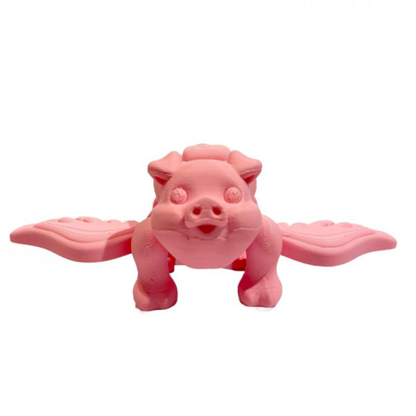 Trinx 3D Printed Pink Flying Pig Figurine | Wayfair