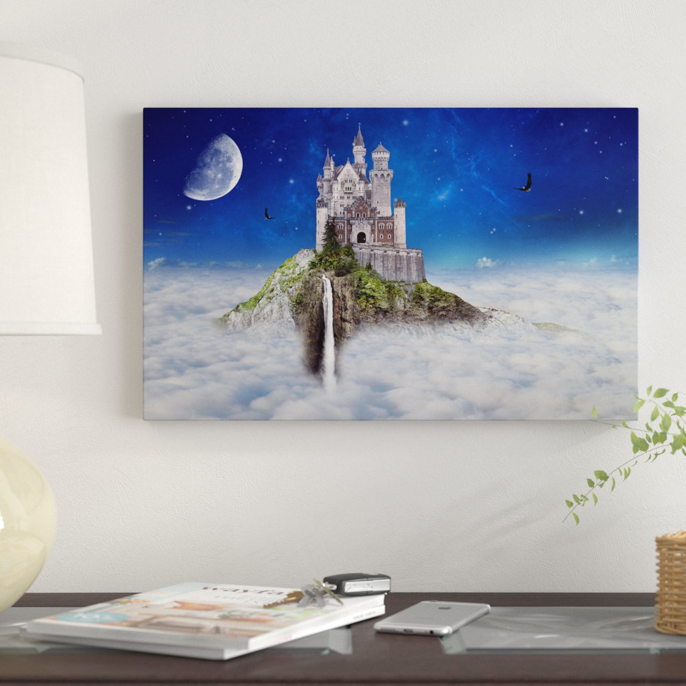 Winston Porter 'Castle in Cloud' Oil Painting Print on Wrapped Canvas ...