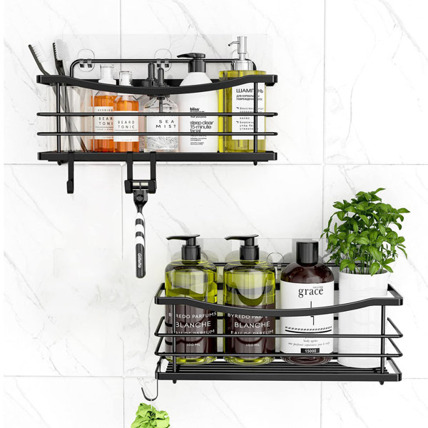 Rebrilliant Lillyah Adhesive Stainless Steel Shower Basket | Wayfair